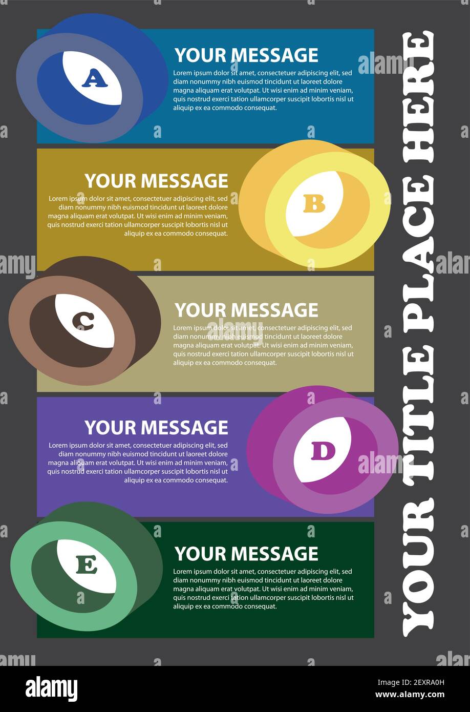 Colors circles layout with alphabets. Vector illustration Stock Vector ...