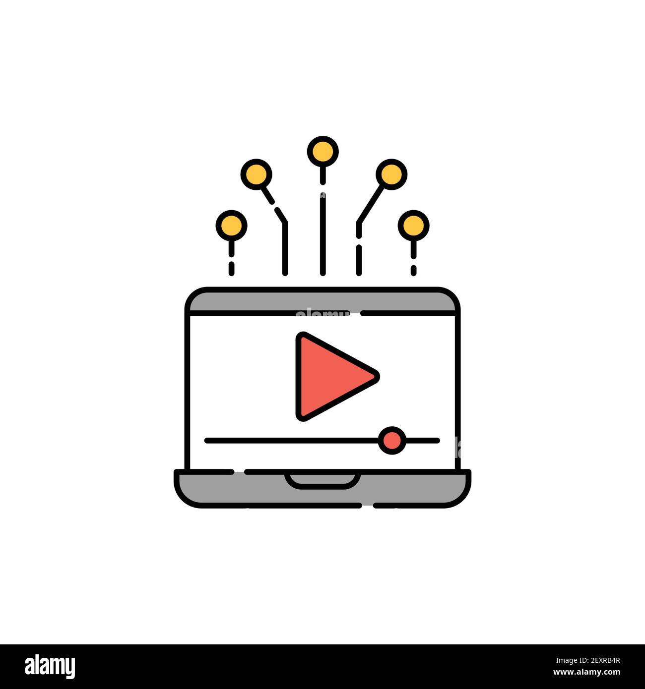 Streaming service color line icon. Pictogram for web page, mobile app ...