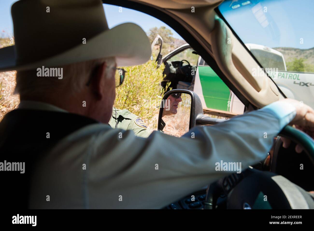 Arizona border rancher James Chilton speaks with a U.S. Border Patrol ...