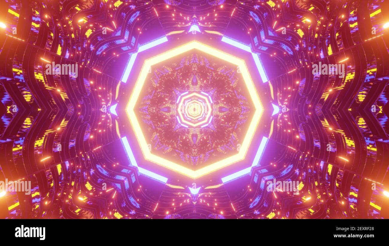 Colorful octagon ornament 3D illustration Stock Photo - Alamy