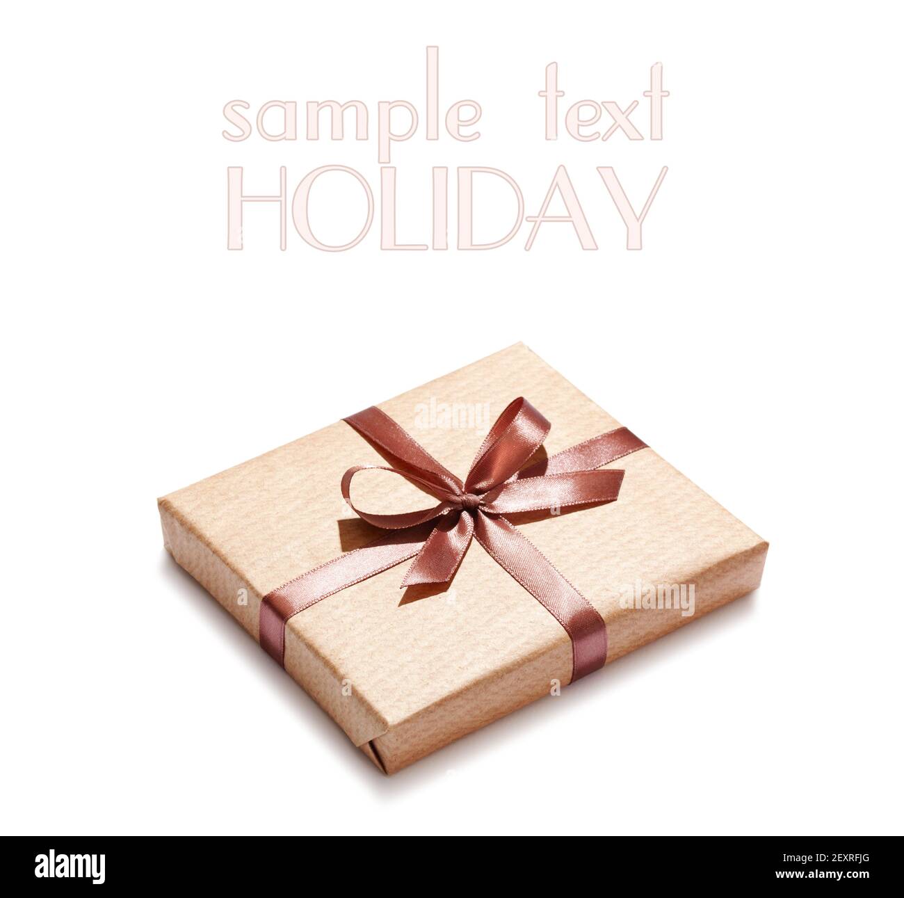 Craft gift box isolated on white background Stock Photo - Alamy