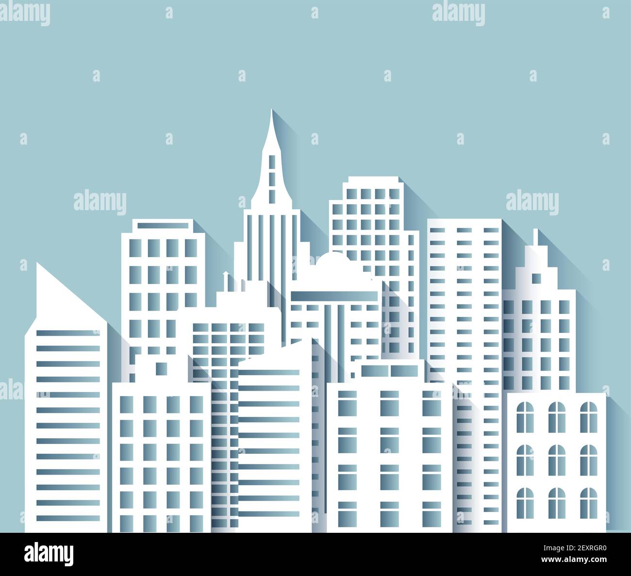 Paper city skyline. 3d Urban origami cityscape with white papercut ...