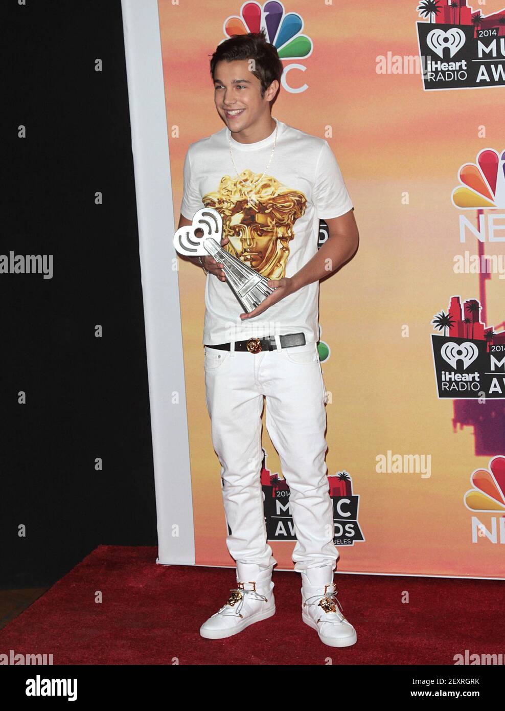 Austin Mahone attends The iHeart Radio Music Awards - Press Room held ...
