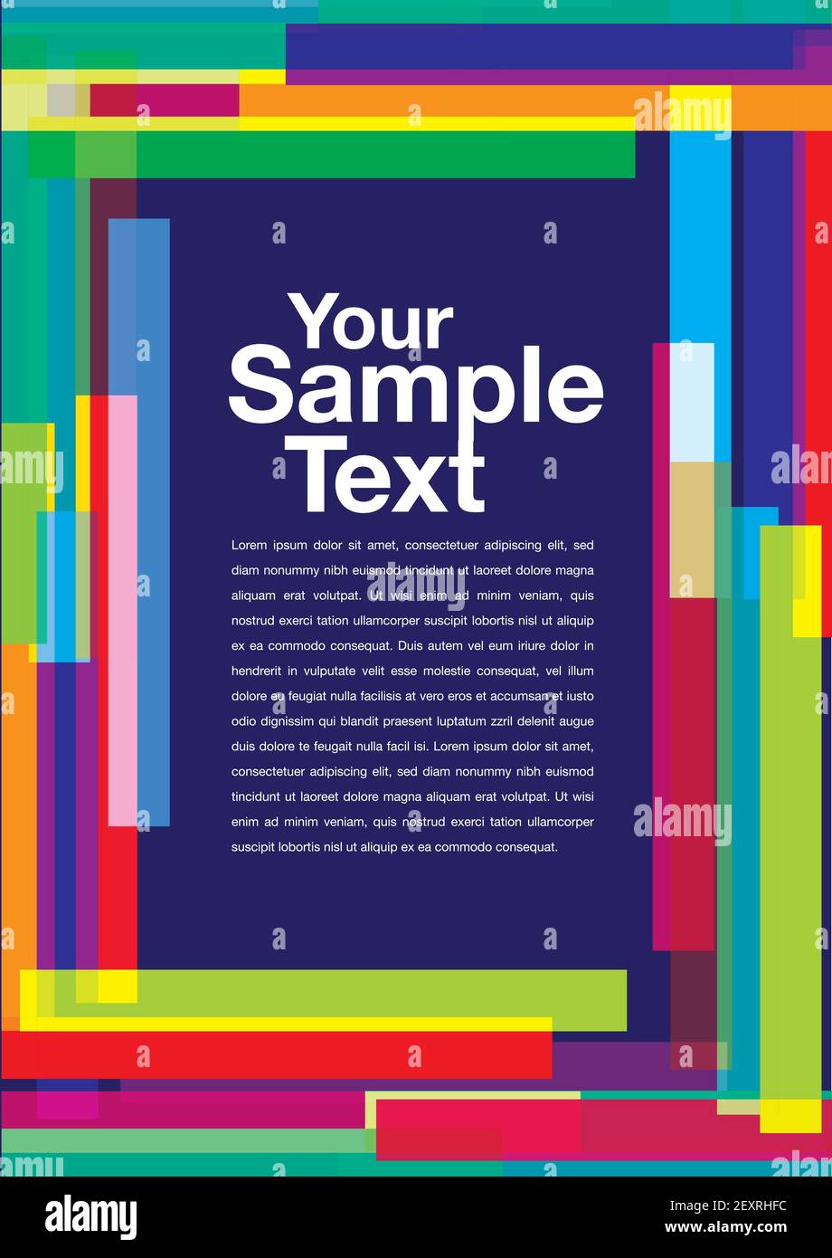 Simple page layout with centralized copy space framed by colorful ...