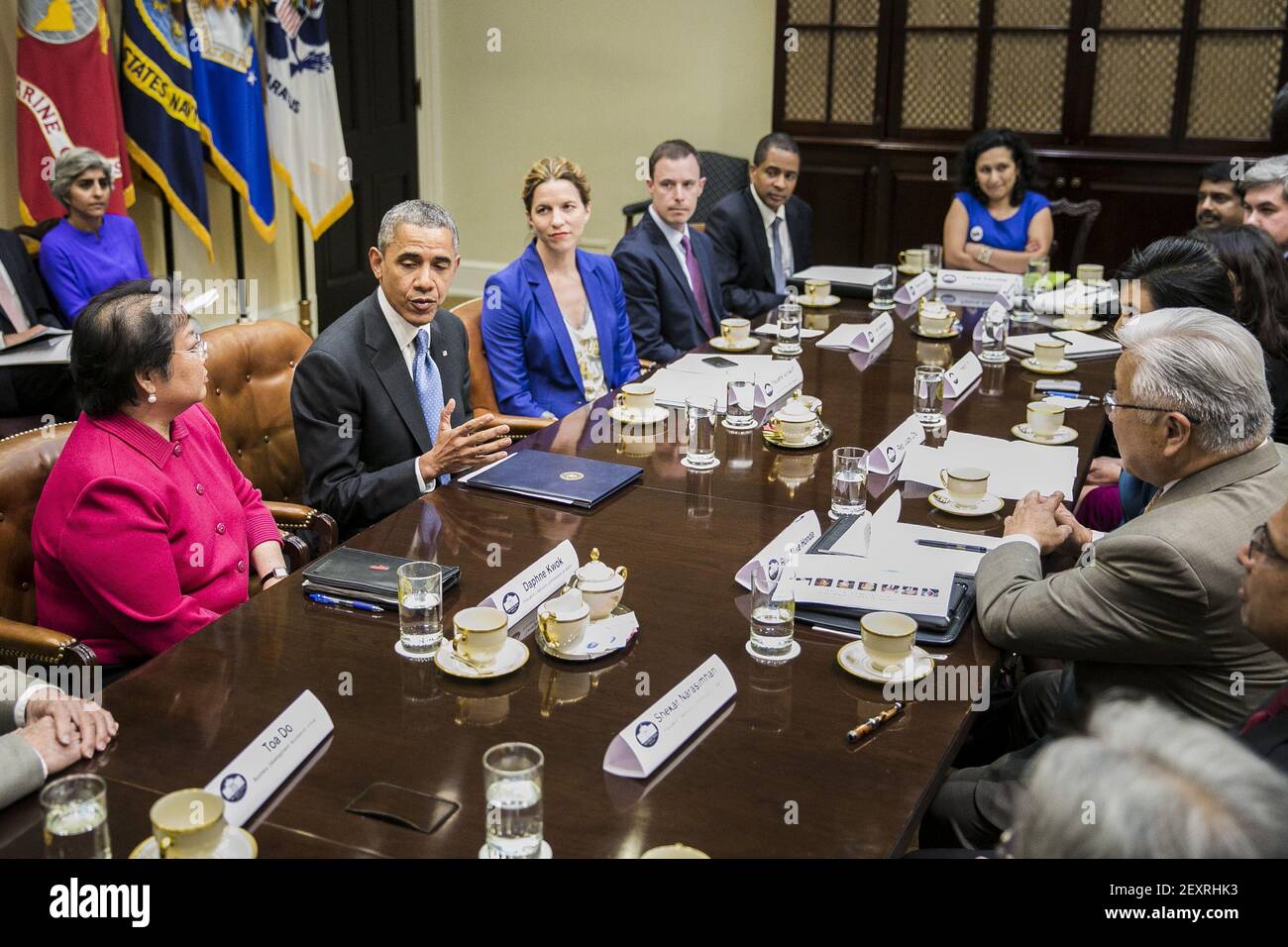 U.S. President Barack Obama speaks with Asian American and Pacific ...