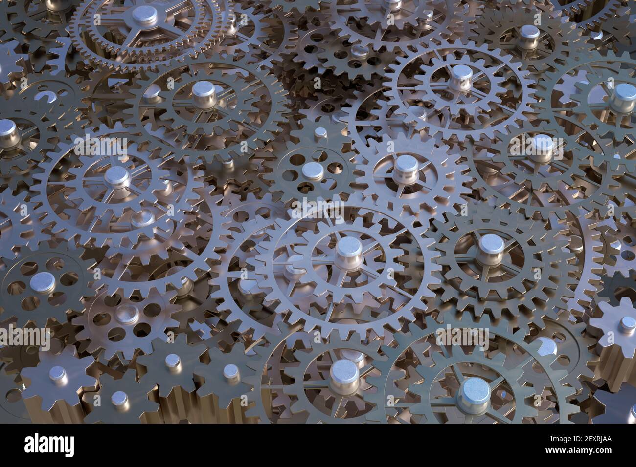 Gears and cogs background. 3D rendered illustration Stock Photo - Alamy