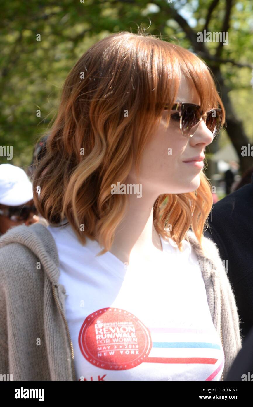 Actress Emma Stone, Revlon Global Ambassador, arrives at the finish ...
