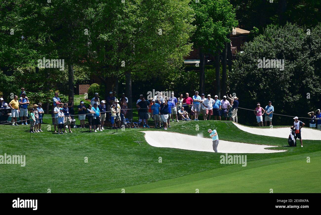 Brendan Steele hits out of a sand trap in the 15th fairway during the ...