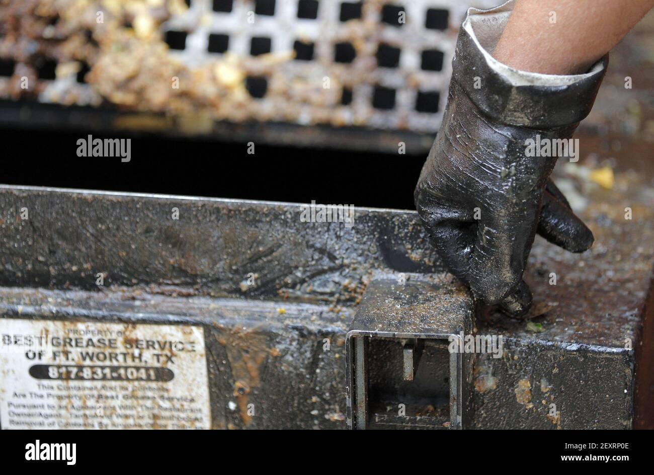 A look inside a grease box in Fort Worth, Texas, Thursday, April 23 ...