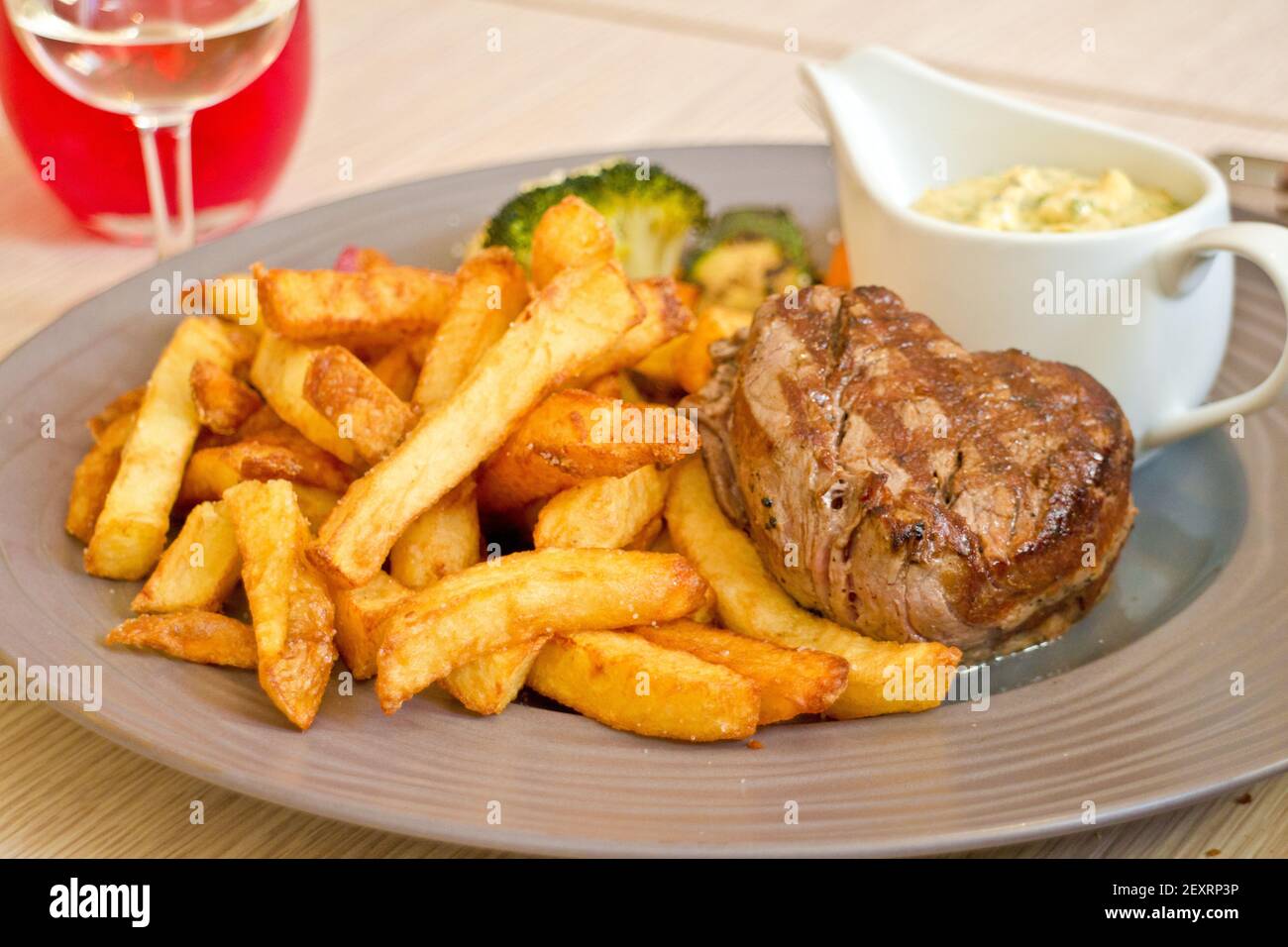 Steak with french fries Stock Photo - Alamy