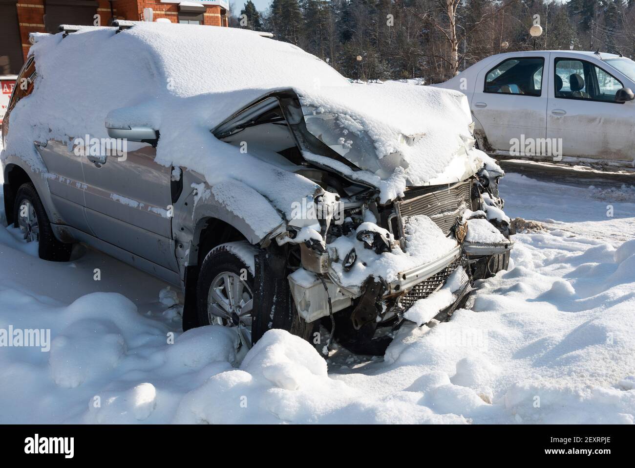 Car crash accident damage background Stock Photo - Alamy