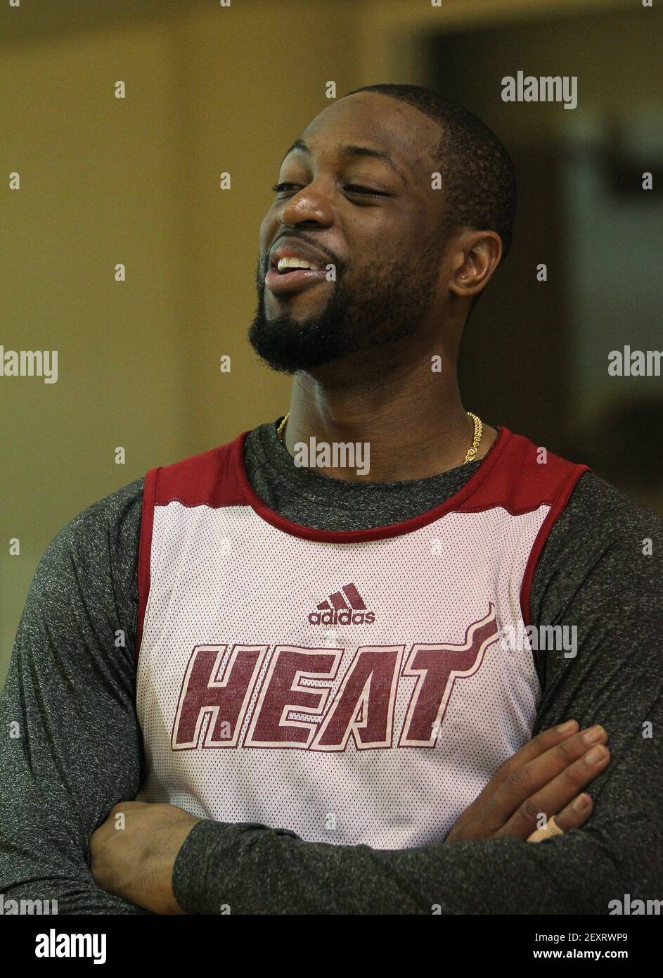 Miami Heat guard Dwyane Wade during practice on Wednesday, May 7, 2014 ...