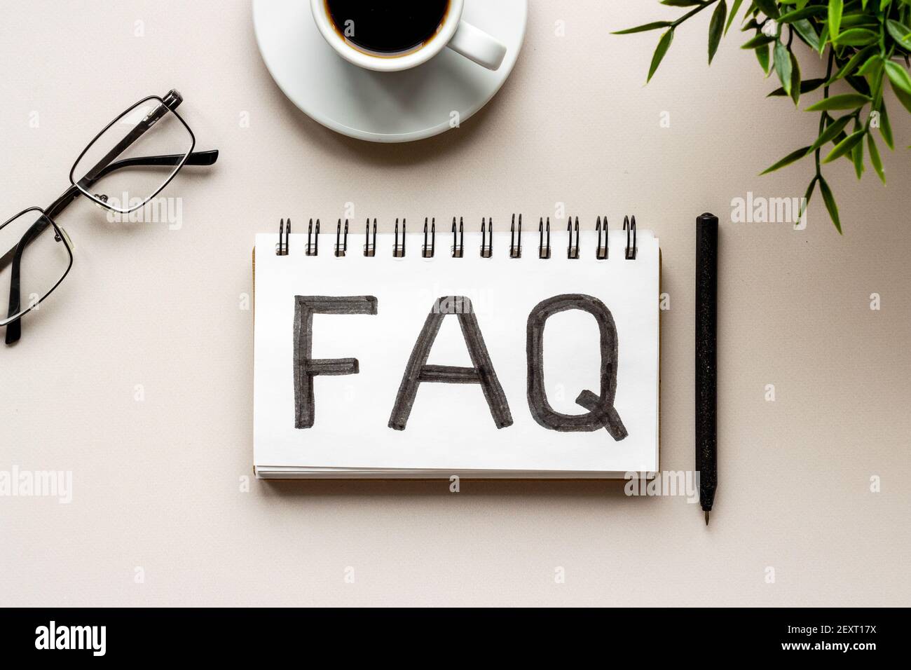 FAQ concept. Text on office table. Information Helpdesk Stock Photo - Alamy
