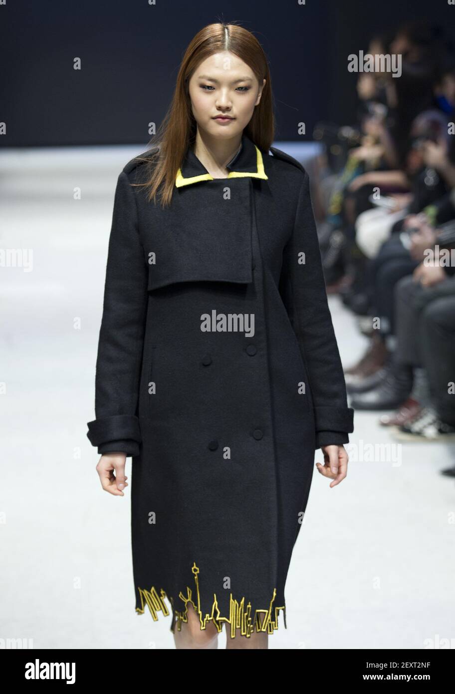 22 March 2014 - Seoul, South Korea - A model wears a creation South Korean designer by Jiyeon ...