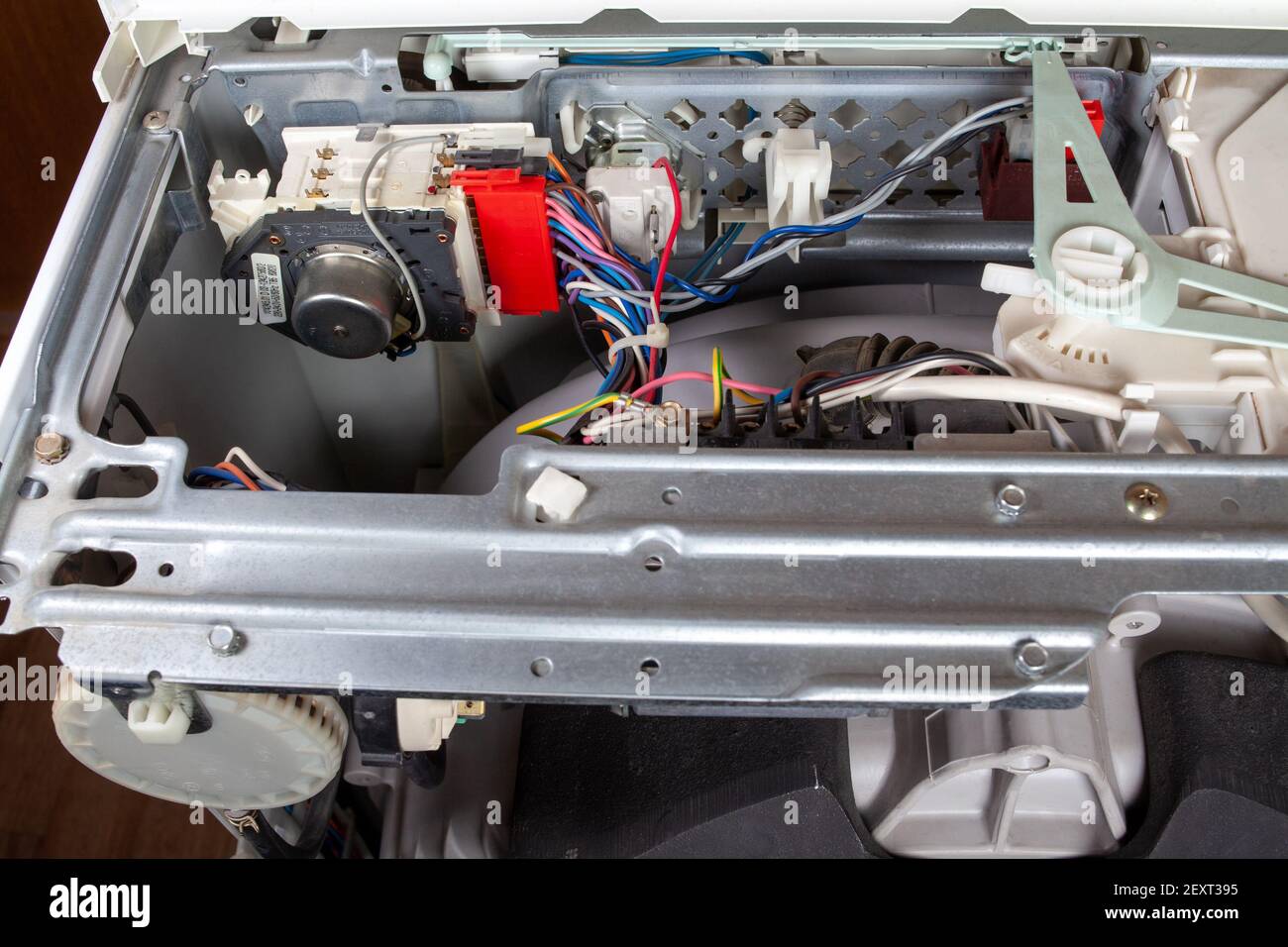 washing machine disassembled with open enclosure is ready for service ...