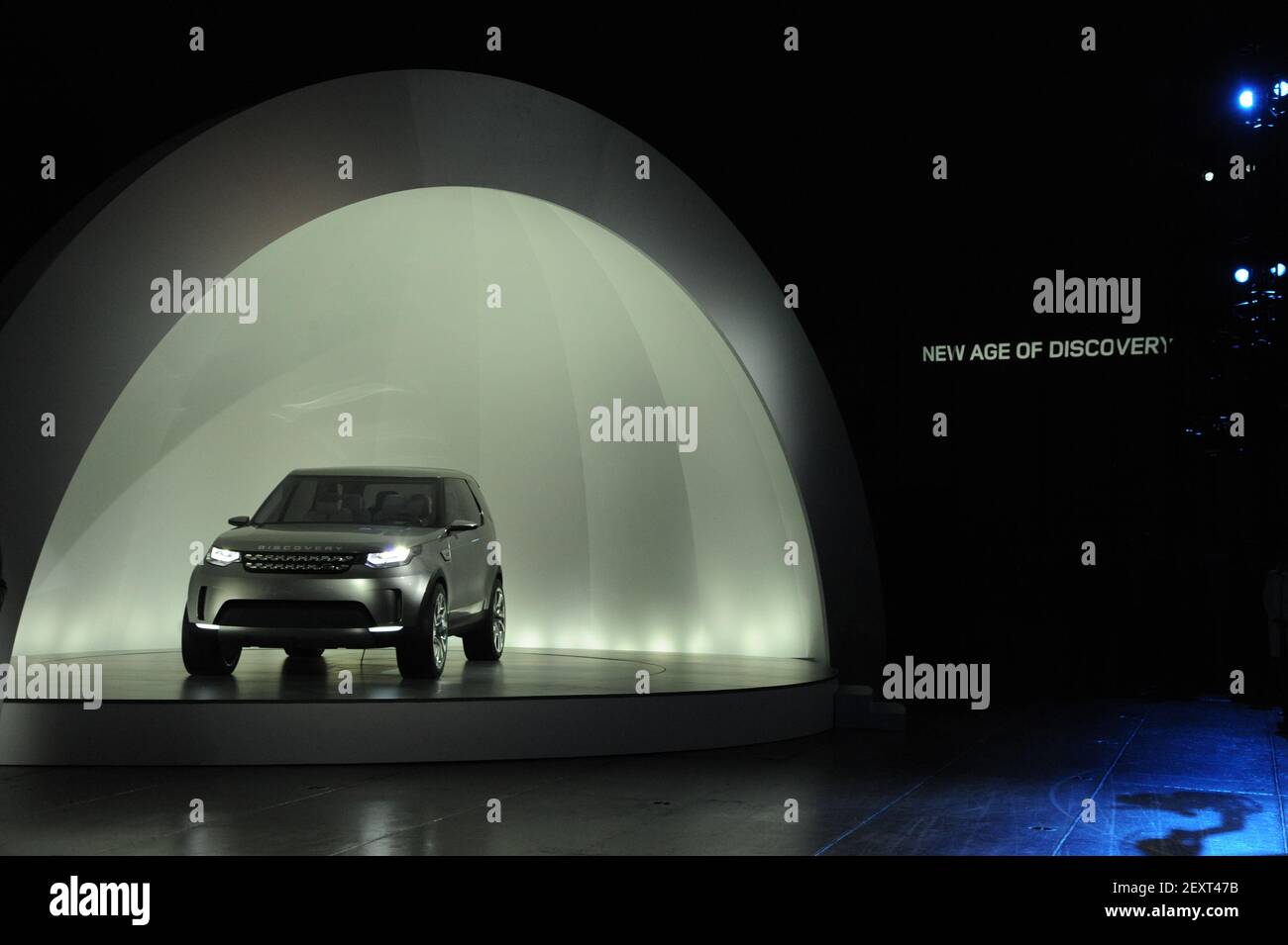 The Virgin Galactic's SpaceShipTwo on display with the Land Rover ...