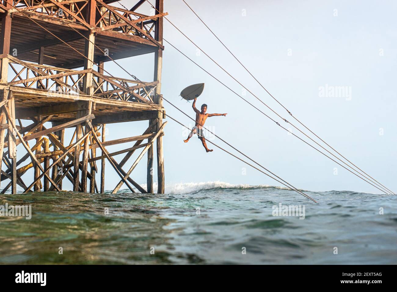 Cloud 9 Cloud9 Tower Surf Spot Siargao Island The Philippines Stock ...