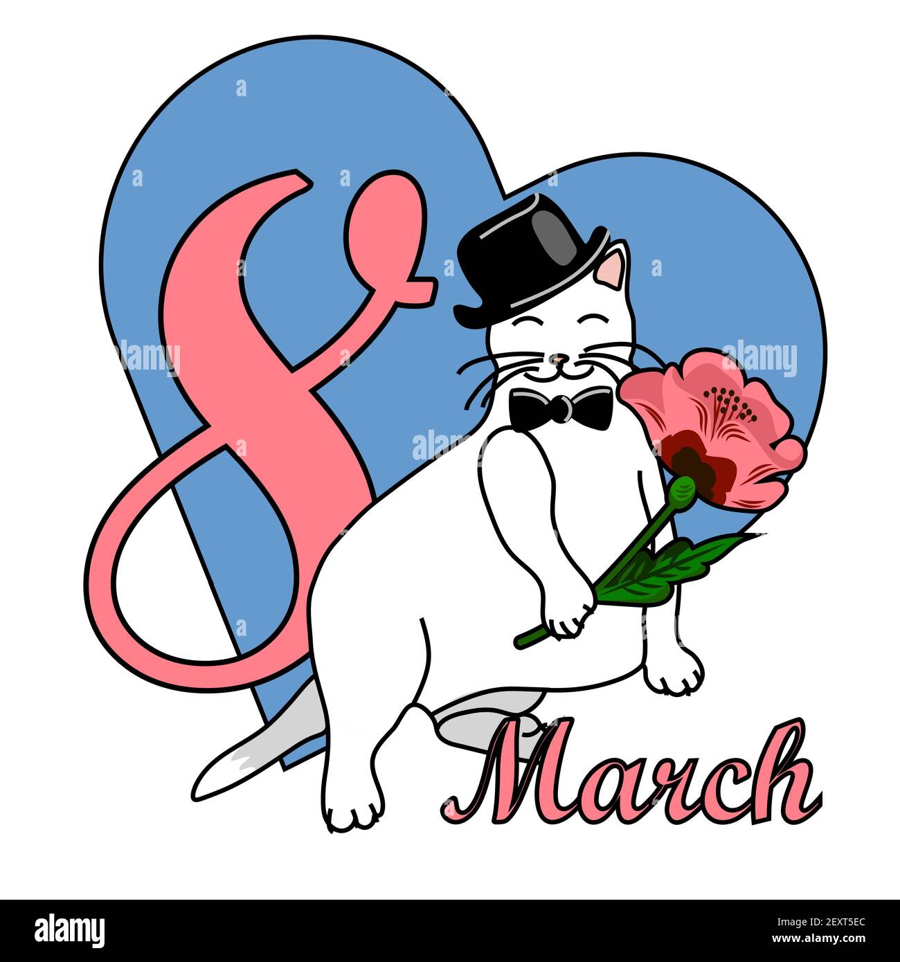 Cat pink rose flower hi-res stock photography and images - Alamy