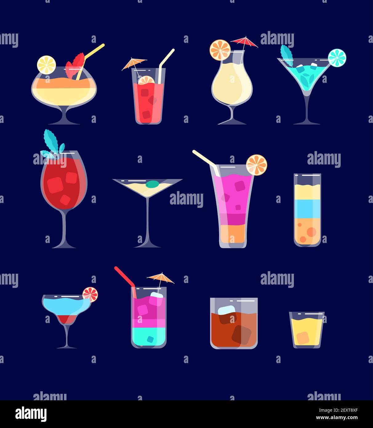 Alcoholic cocktails straw Stock Vector Images - Alamy