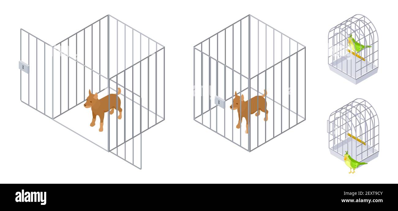 Animal cages Cut Out Stock Images & Pictures - Alamy