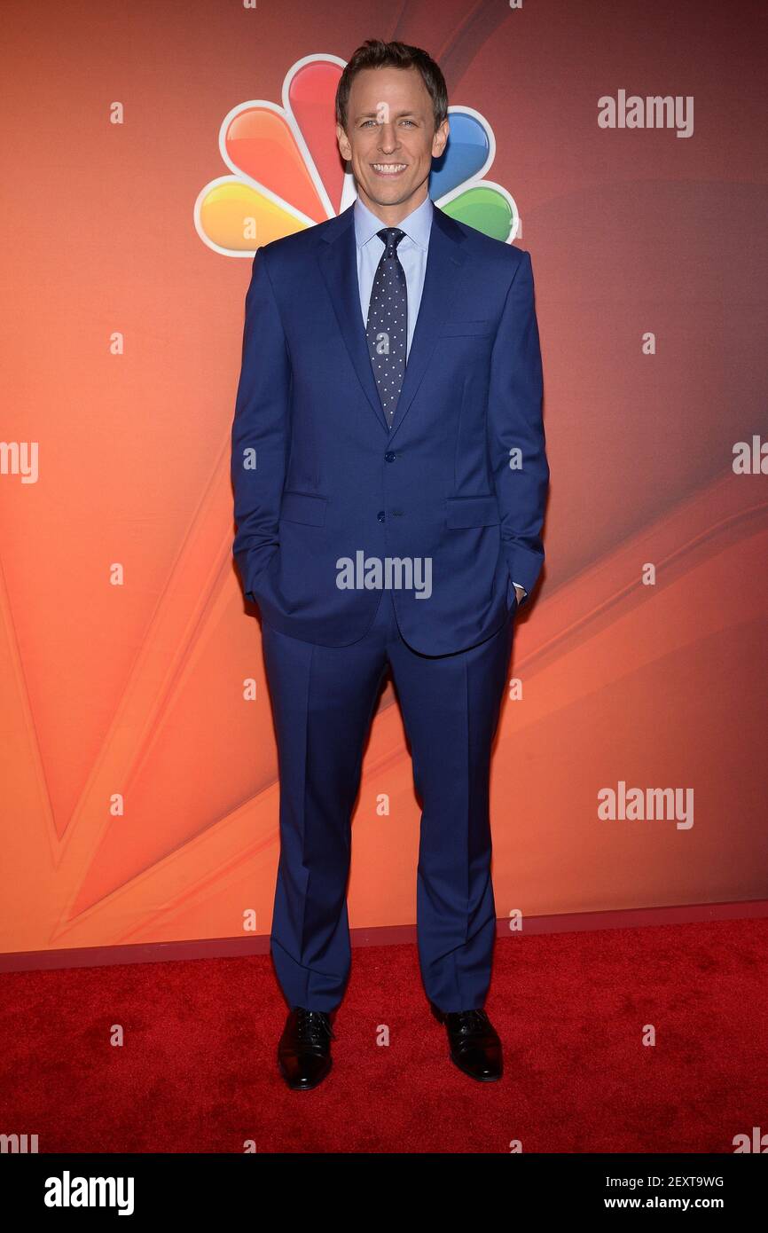 Late Night Host Seth Meyers attends the 2014 NBC Upfront Presentation ...