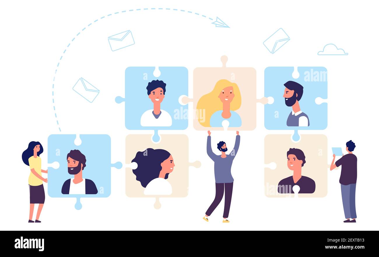 HR concept. Teamwork, business team making. Recruiting vector ...