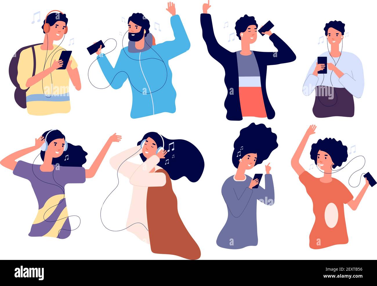 Cartoon Listening To Headphones