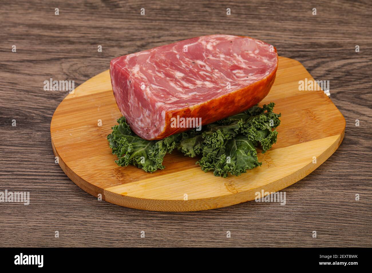 Tasty Beef ham piece over board Stock Photo - Alamy