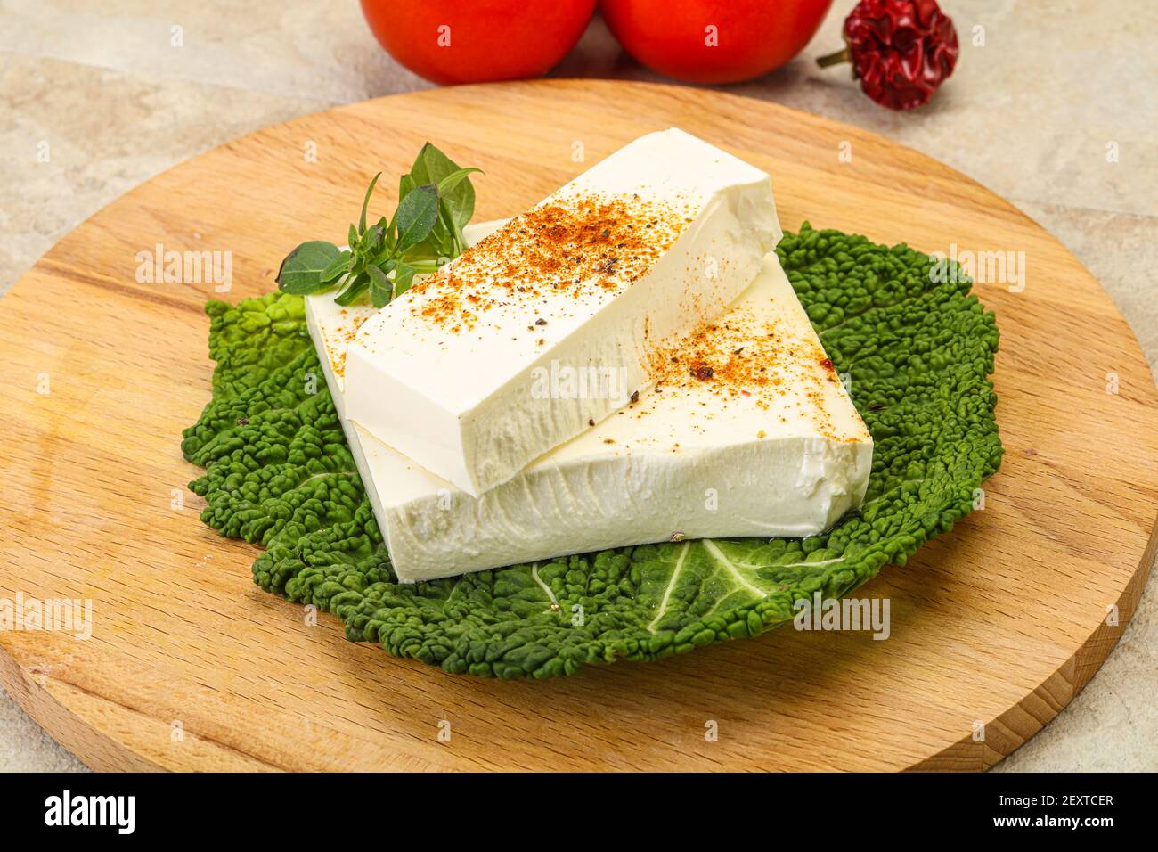 Greek Feta soft cheese for salad Stock Photo - Alamy