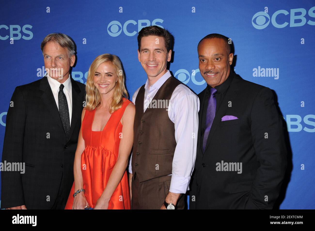 L-R: Mark Harmon, Emily Wickersham, Brian Dietzen, Rocky Carroll ...