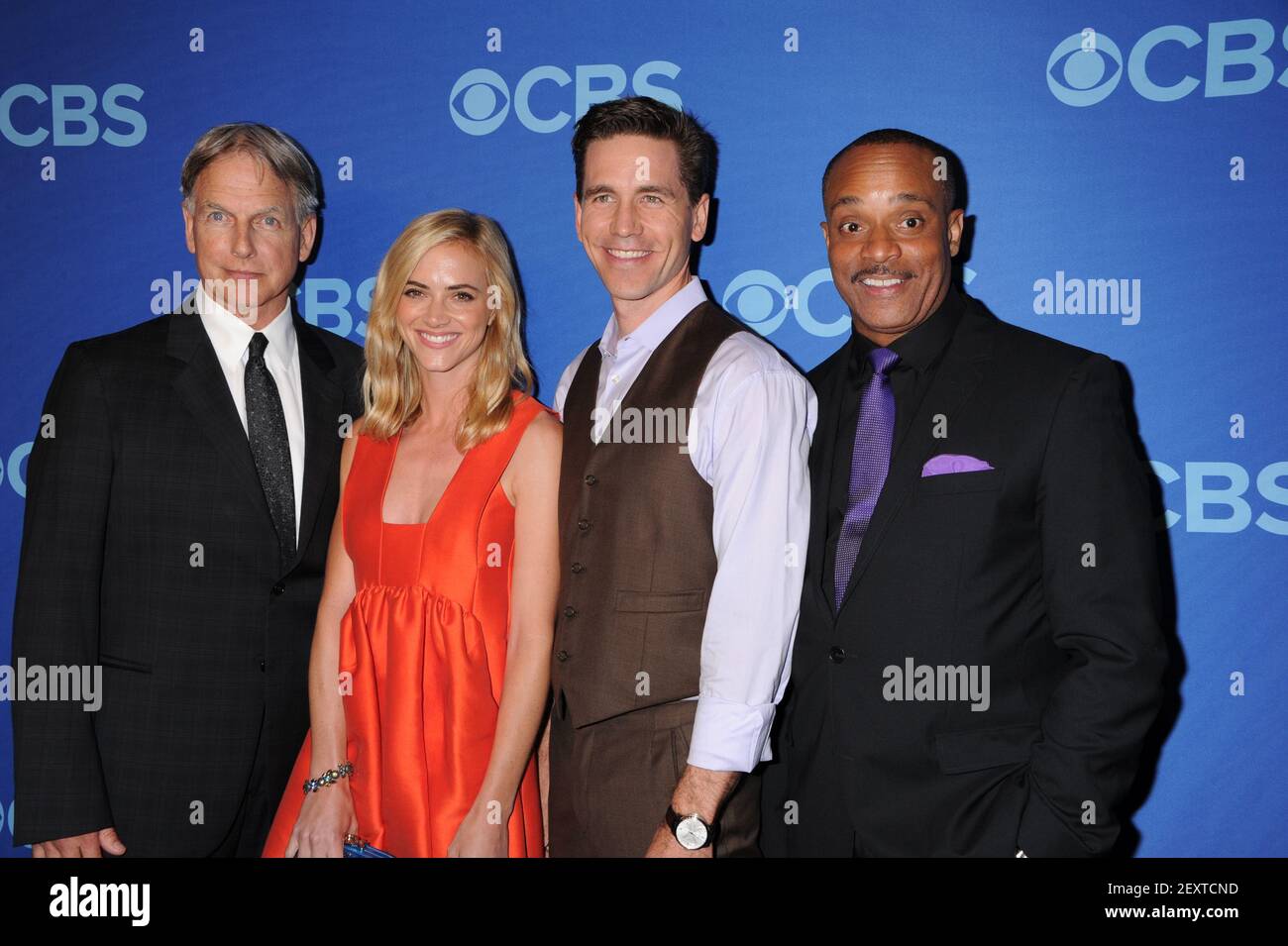 L-R: Mark Harmon, Emily Wickersham, Brian Dietzen, Rocky Carroll ...