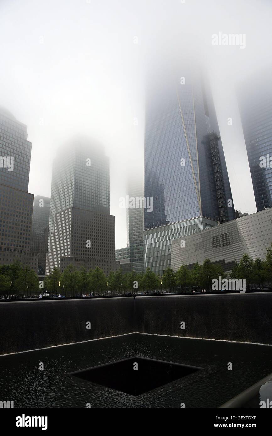 NEW YORK, NY - MAY 15: The South reflecting pool is viewed at the ...