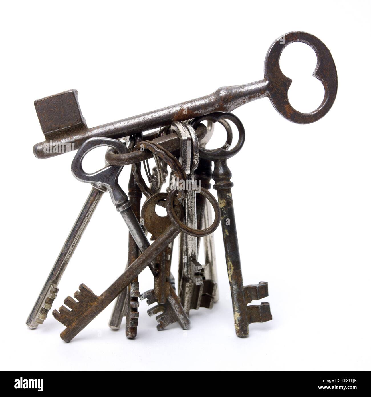 Old rusted keys isolated on white background Stock Photo - Alamy