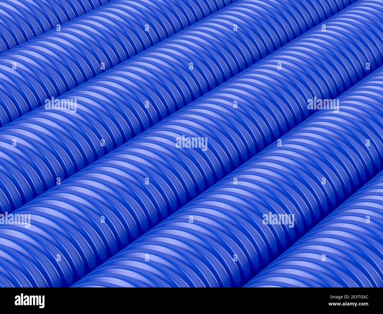 Many rows with blue corrugated pipes Stock Photo - Alamy