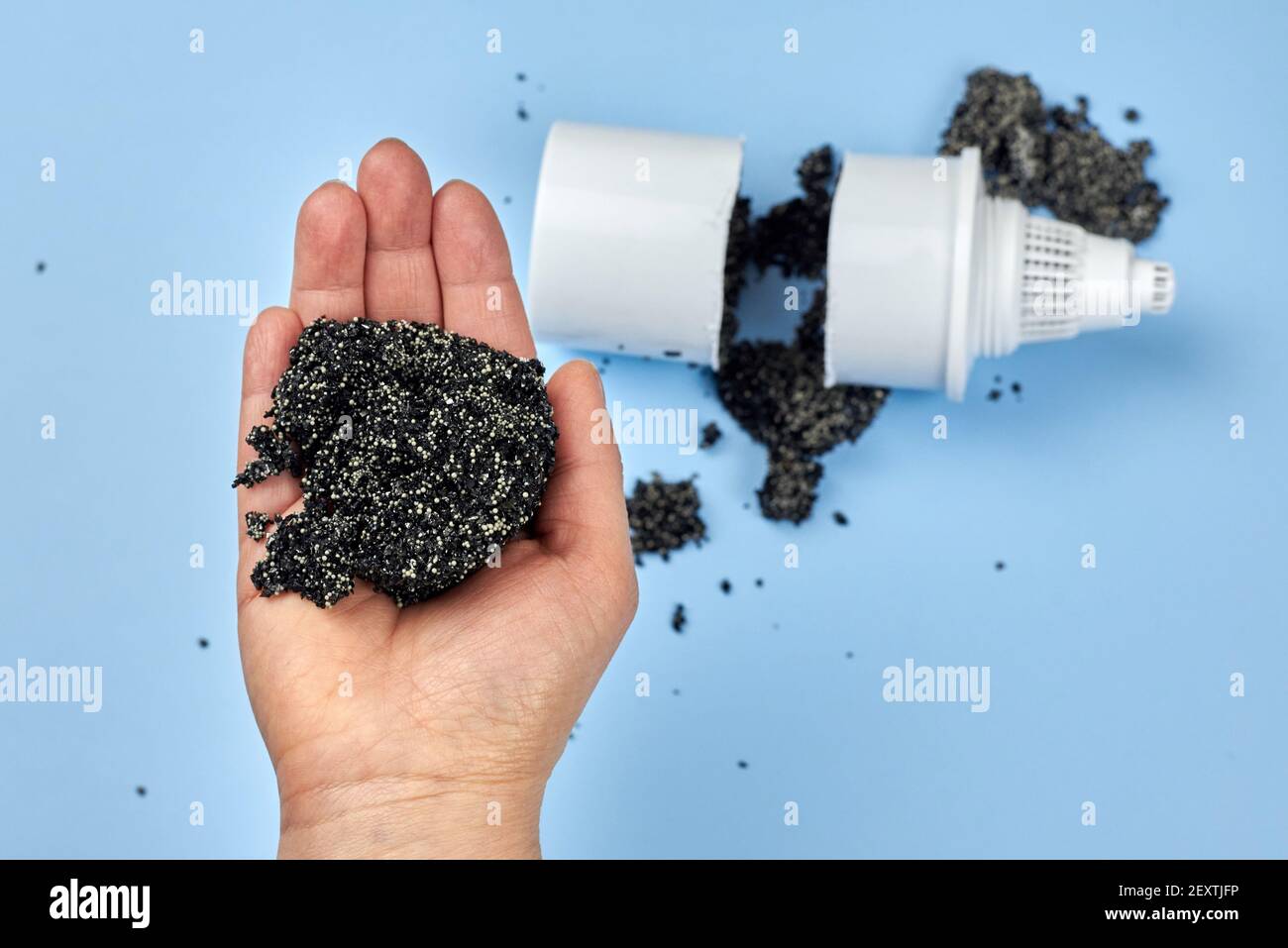 Internal component of a water filter element for home use, charcoal ...
