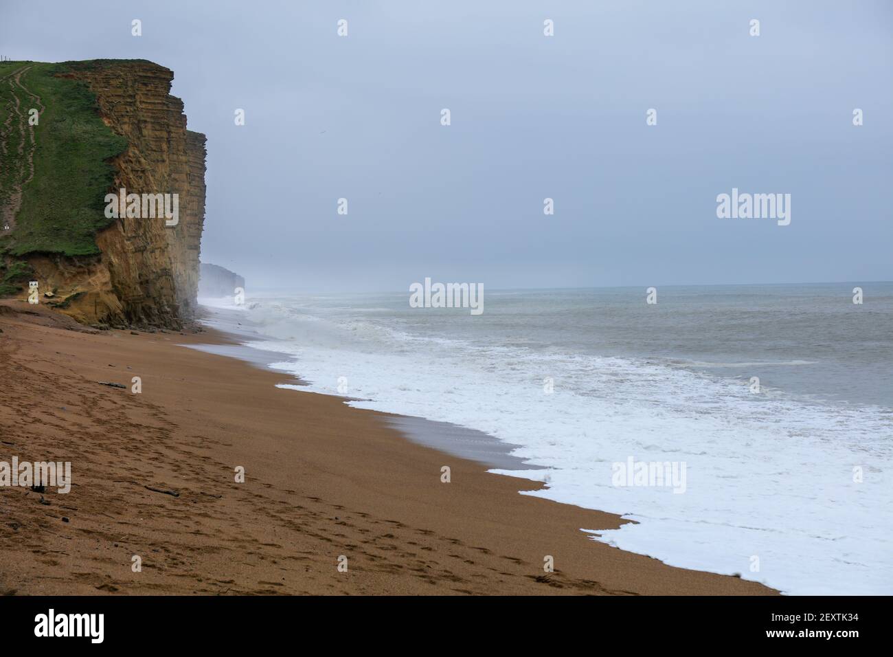A breathtaking view of famous Broadchurch East Cliff and beach West Bay ...