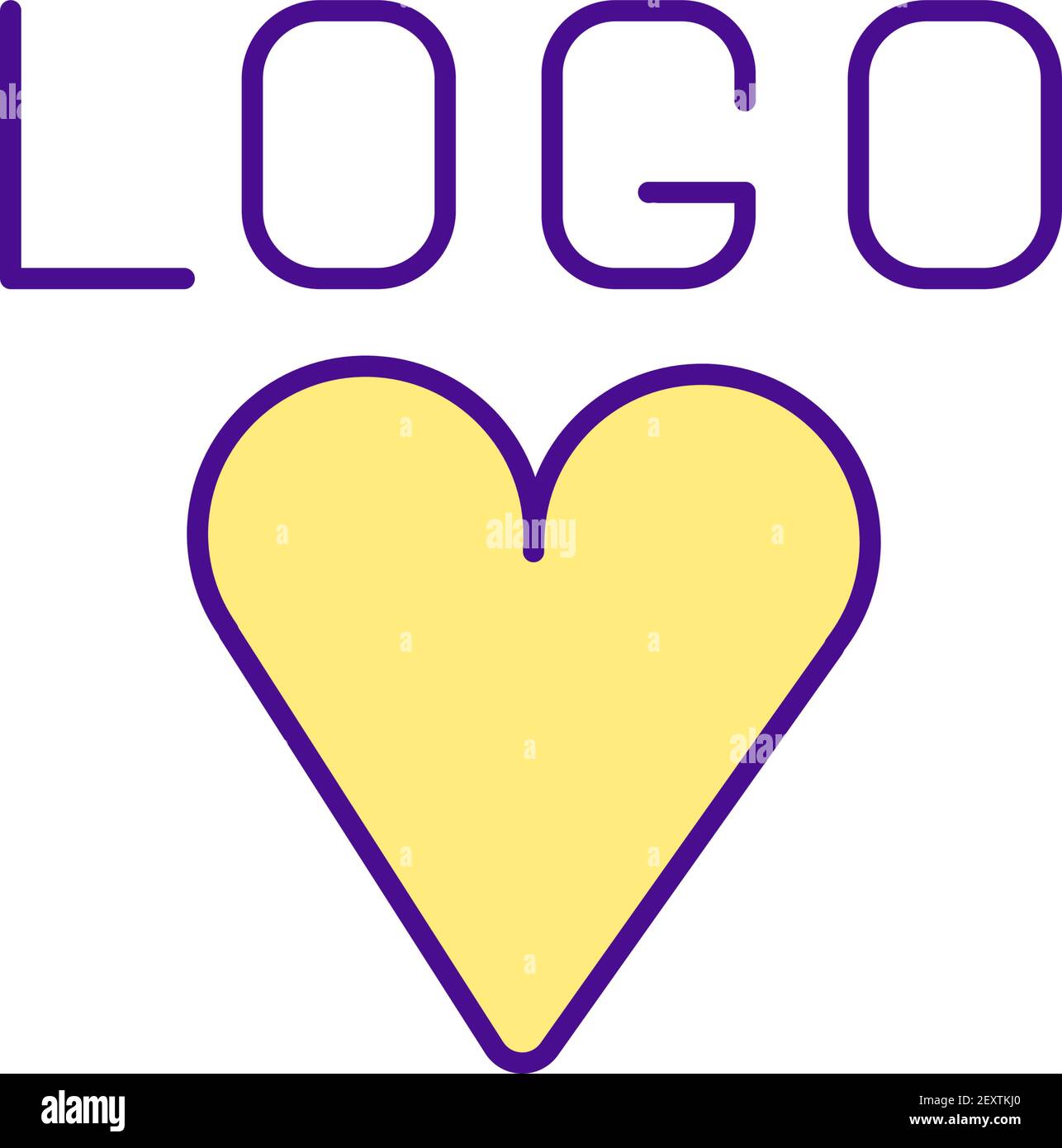 Heart sign with the inscription Logo RGB color icon Stock Vector Image ...