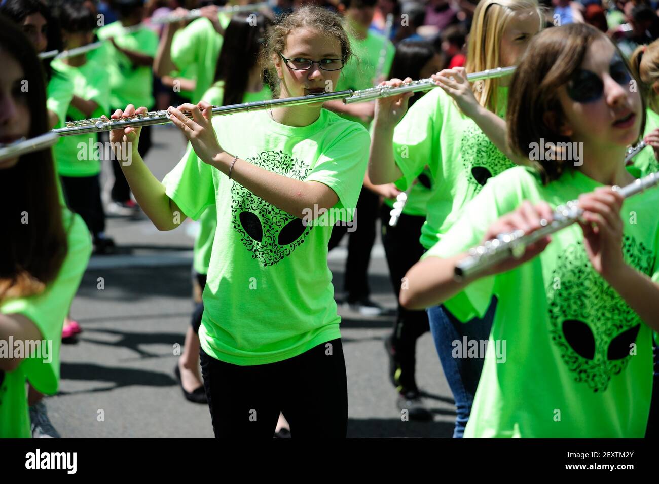 A marching band takes part in the 15th annual McMenamins UFO festival ...