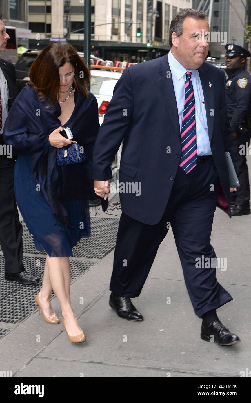 New Jersey Governor Chris Chistie (on right) is seen with his wife Mary ...