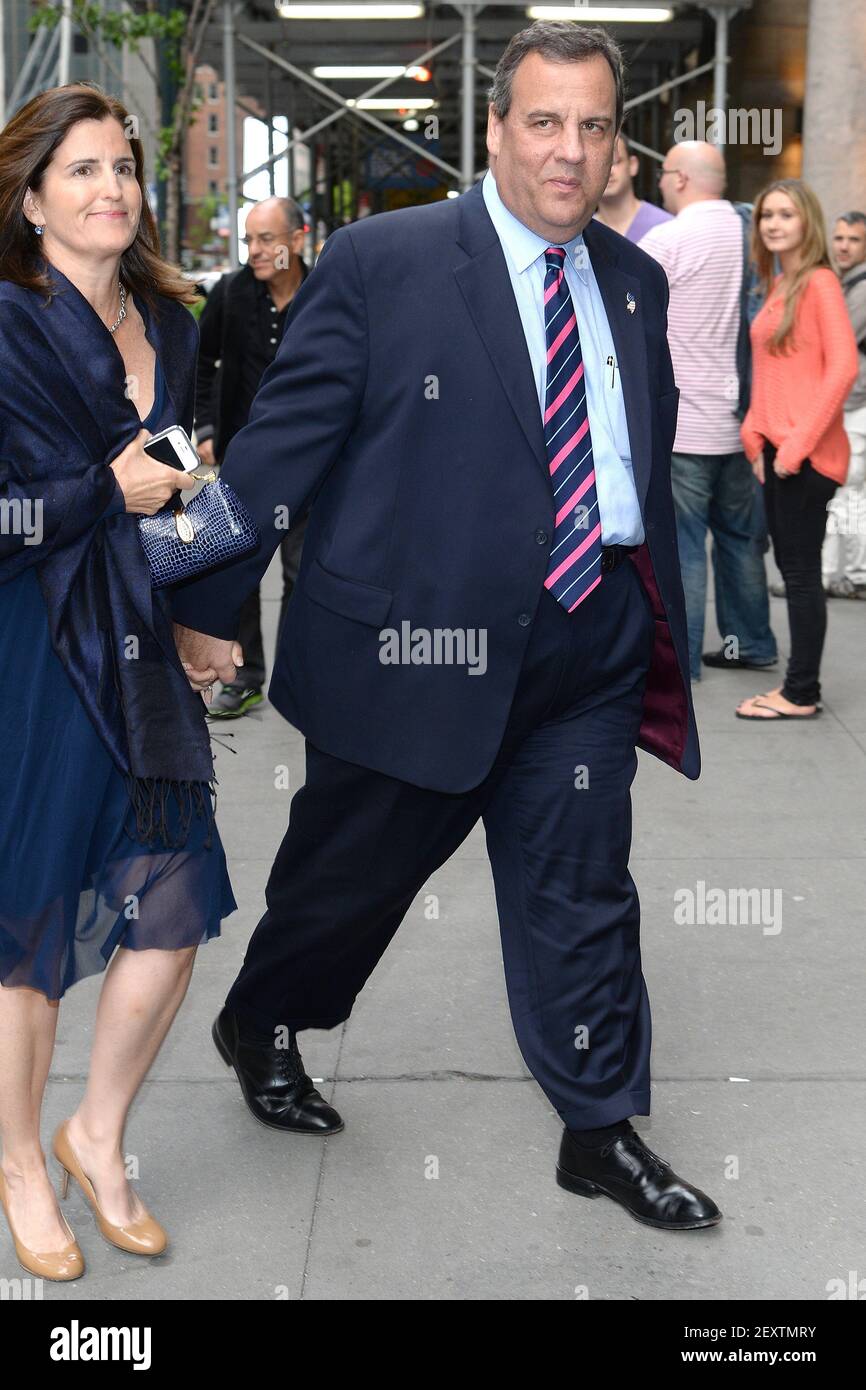 New Jersey Governor Chris Chistie (on right) is seen with his wife Mary ...