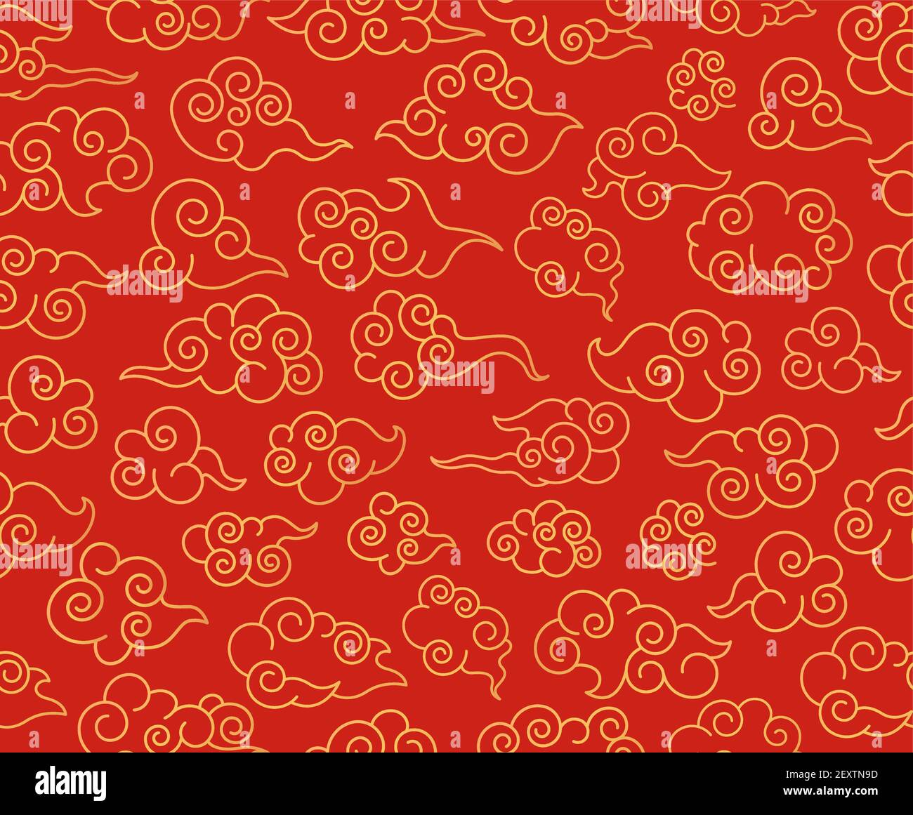 Chinese clouds pattern. Traditional asian ornament. Red decorative ...