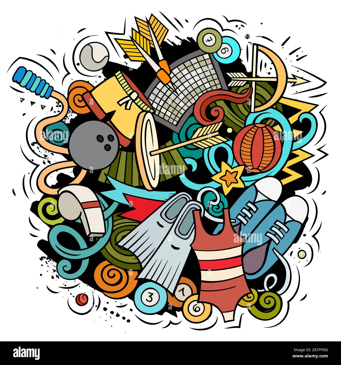 Ball sports collage Stock Vector Images - Alamy