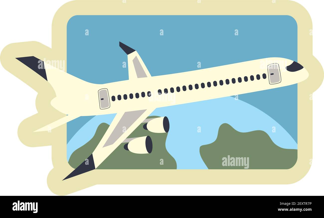 airplane flying travel sticker icon Stock Vector Image & Art - Alamy