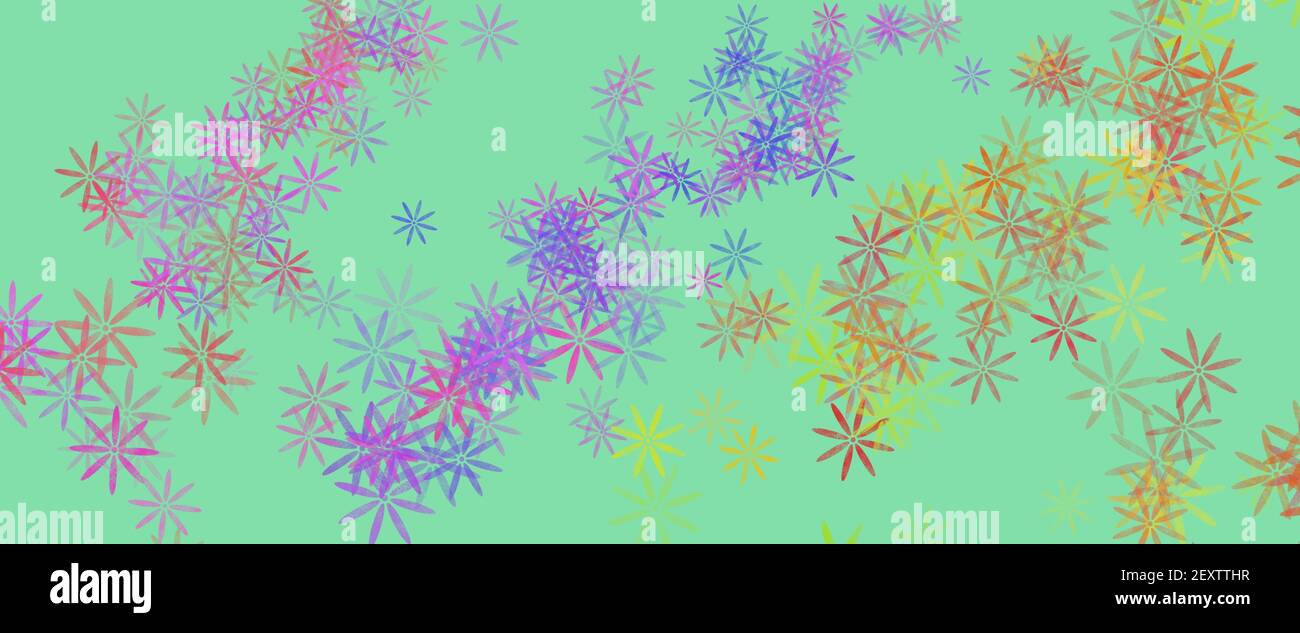 Creative artistic illustrations of random flowers and leaves Stock ...