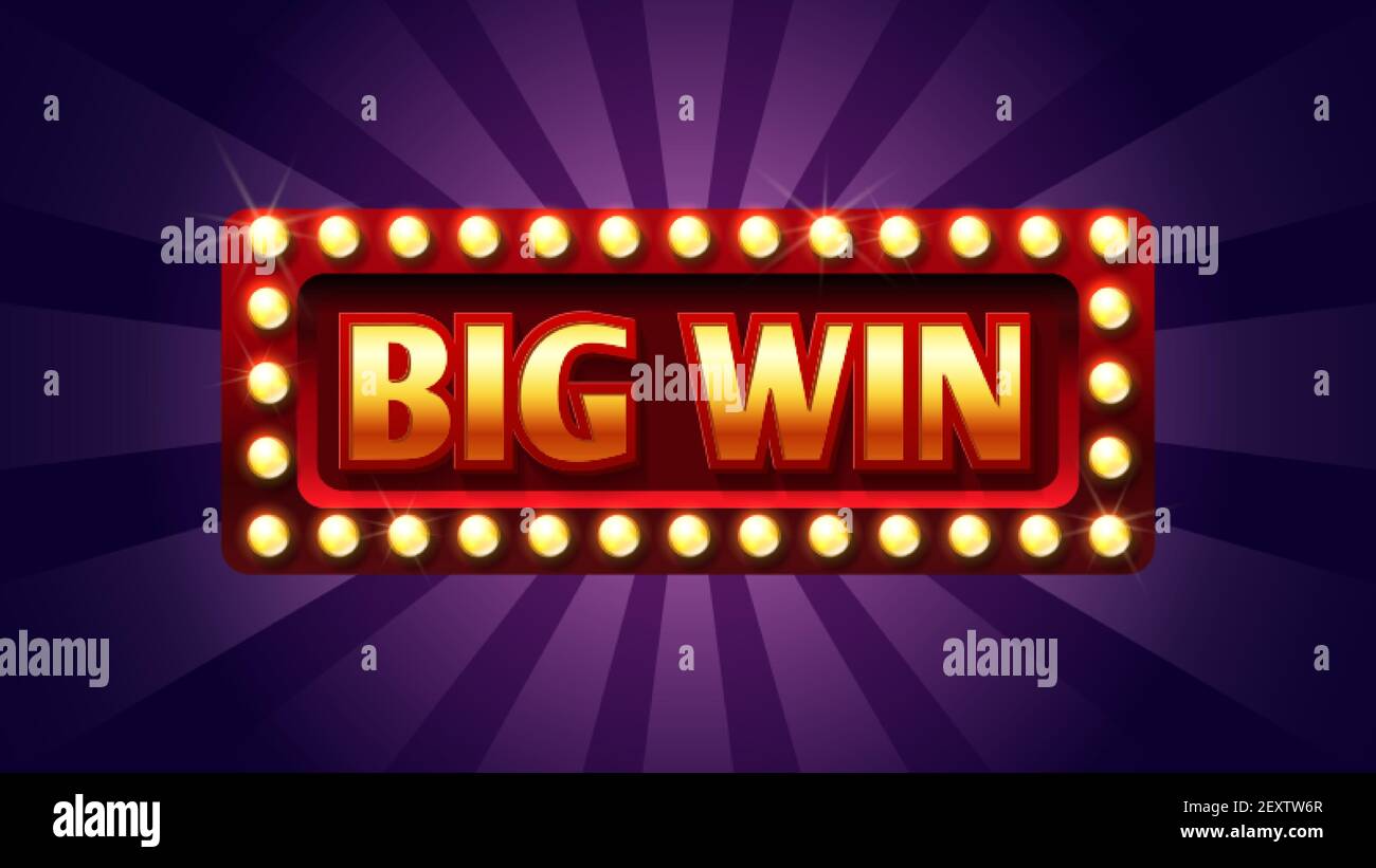 Big win banner. Winner frame, jackpot background. Red and gold ...