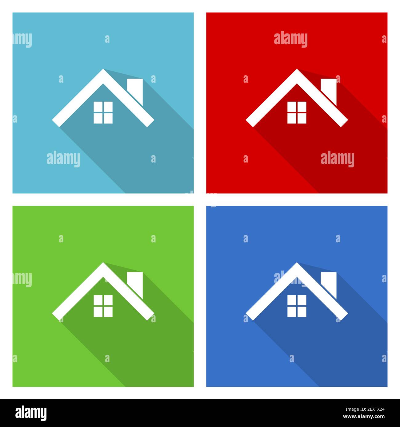 House, roof and window icon set, flat design vector illustration in eps ...