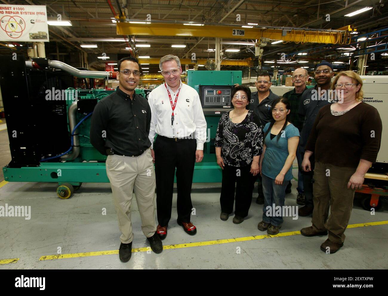 Tony Satterthwaite, white shirt, of Shorview, Minnesota-based Cummins ...