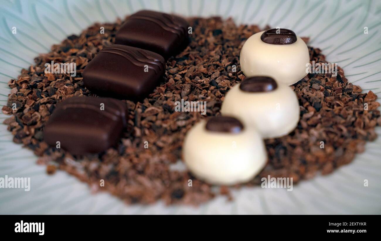Luxury chocolate plate in beautiful representation Stock Photo - Alamy