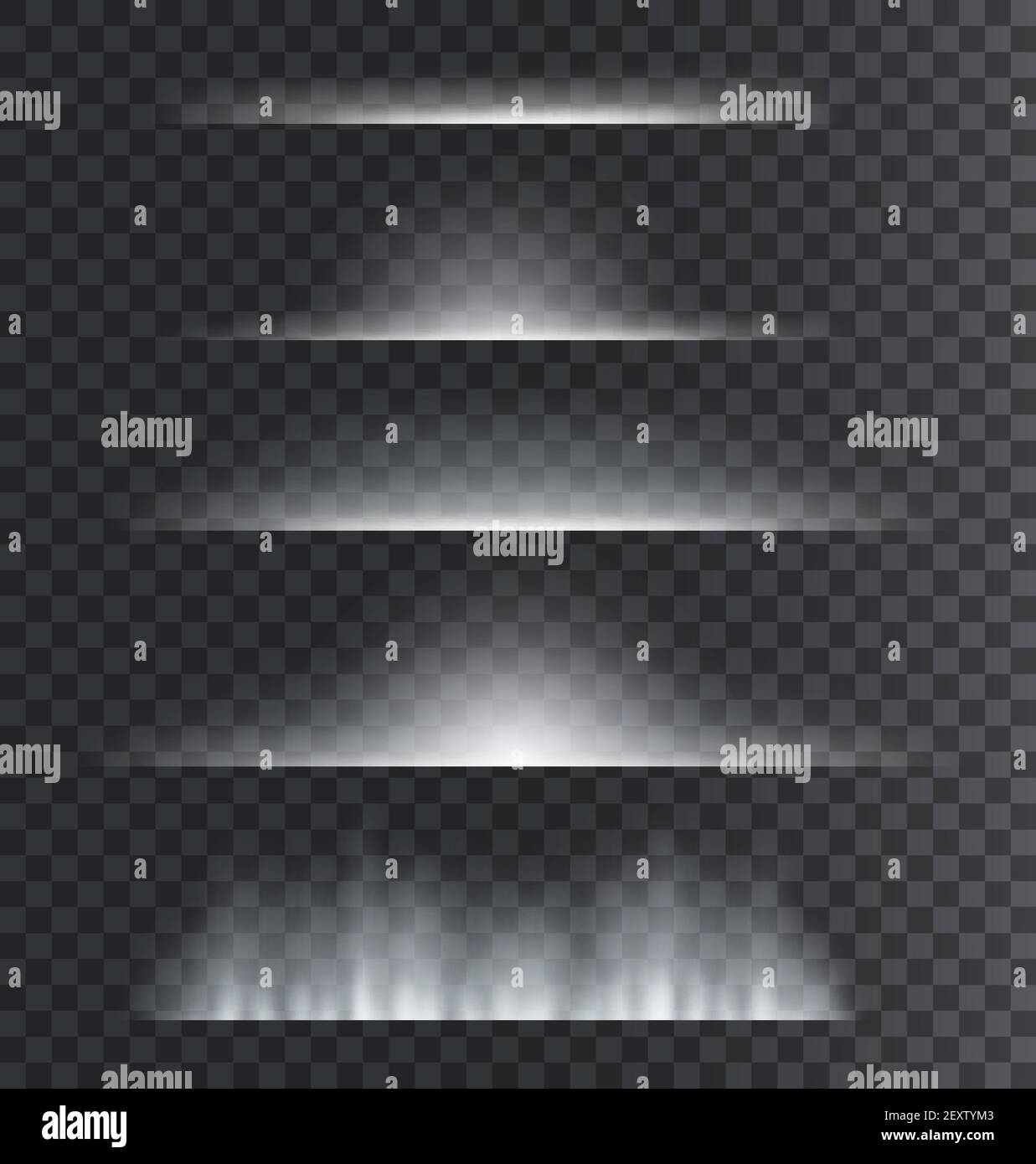 Light dividers. Abstract lens flares, line shining borders with glowing ...