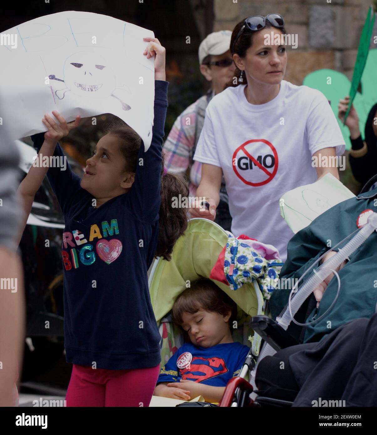 People take part in a protest against GMOs (genetically modified ...